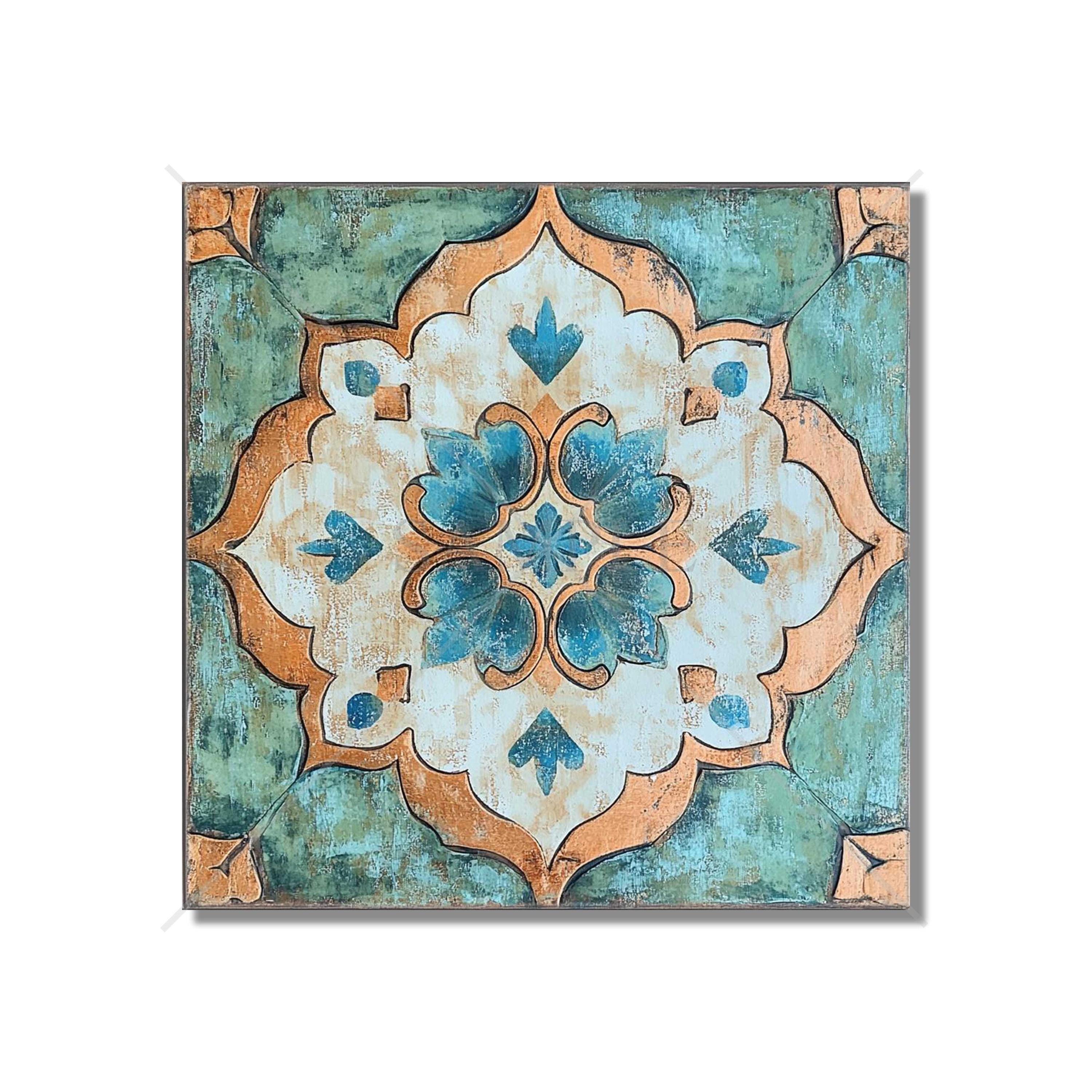 Mint Green Blue Copper Ceramic Tile - Vintage Moroccan Tile Design ...