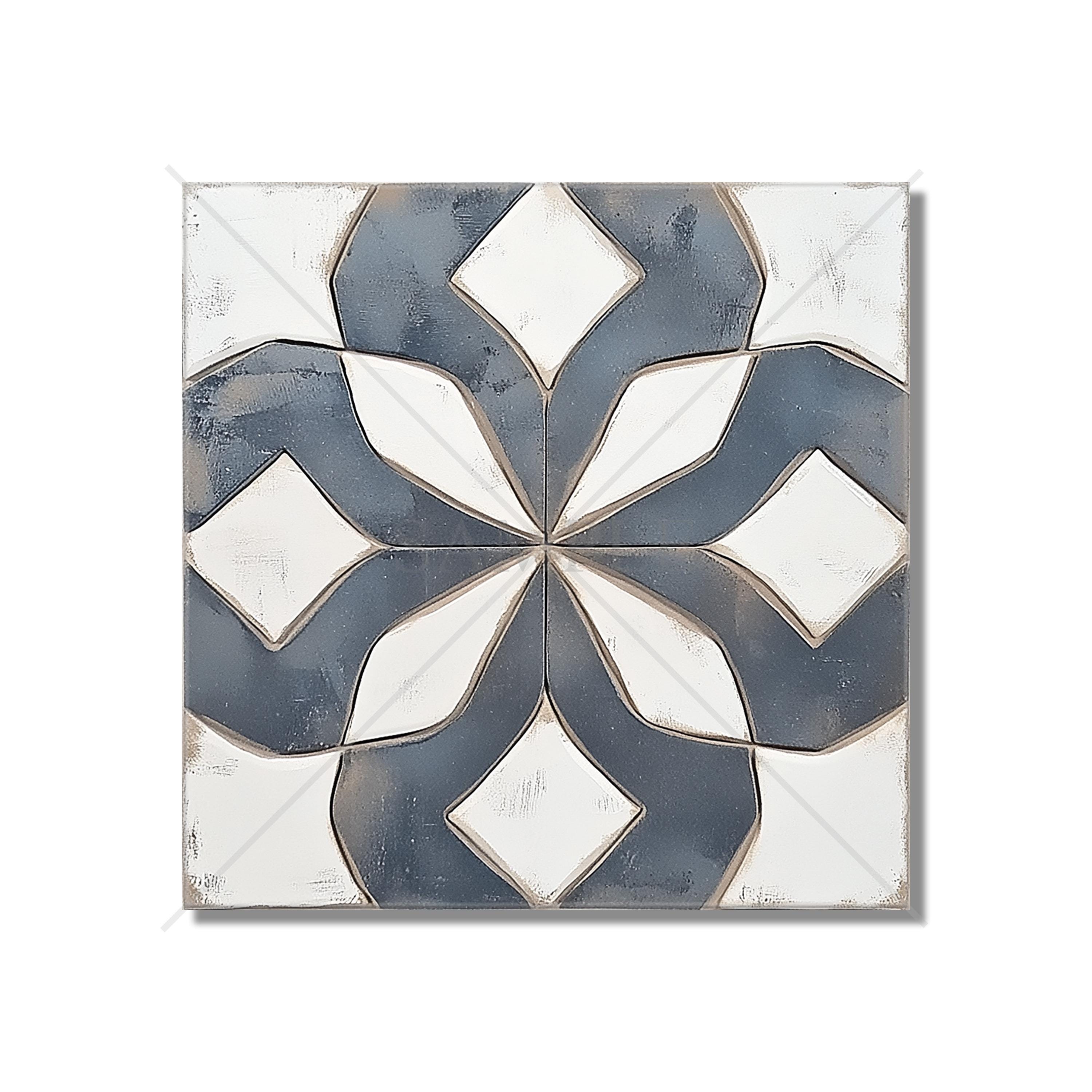 Blue Gray White Ceramic Tile - Vintage Moroccan Tile Design - Kitchen ...