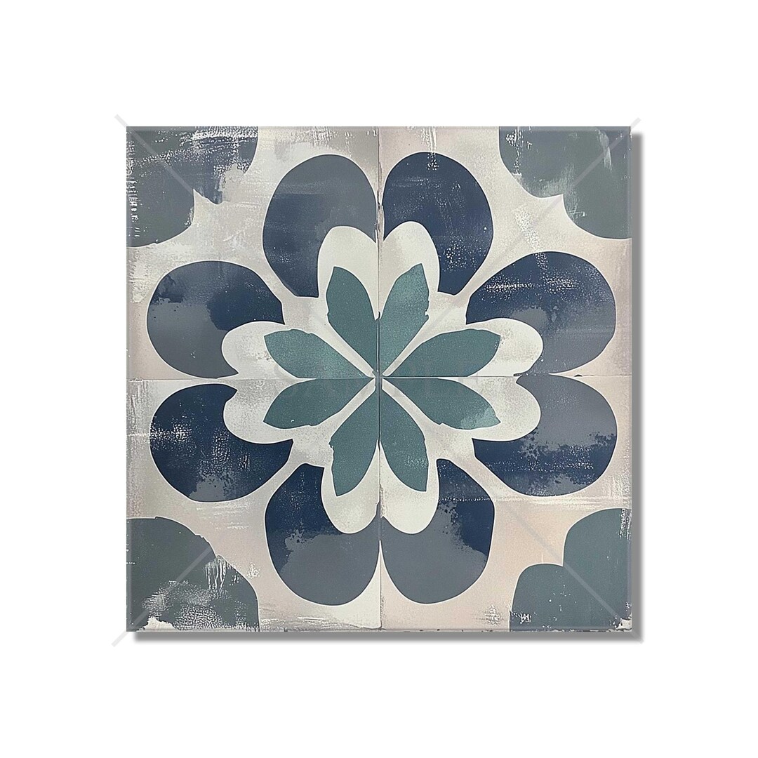 Aged Blue Gray Ceramic Tile - Vintage Moroccan Tile Design - Kitchen ...
