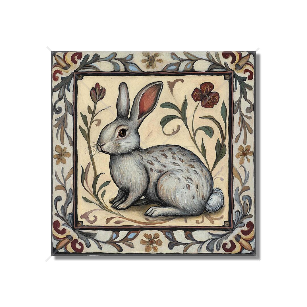 William Morris Vintage Rabbit Ceramic Tile - Decorative Rabbit Ceramic ...