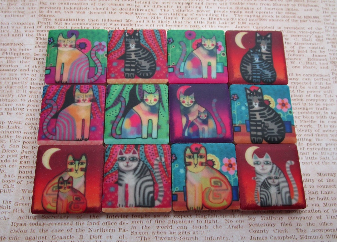 Ceramic Mosaic Tiles Premium Matte Finish 1 Inch 12 Piece Set Funky ...