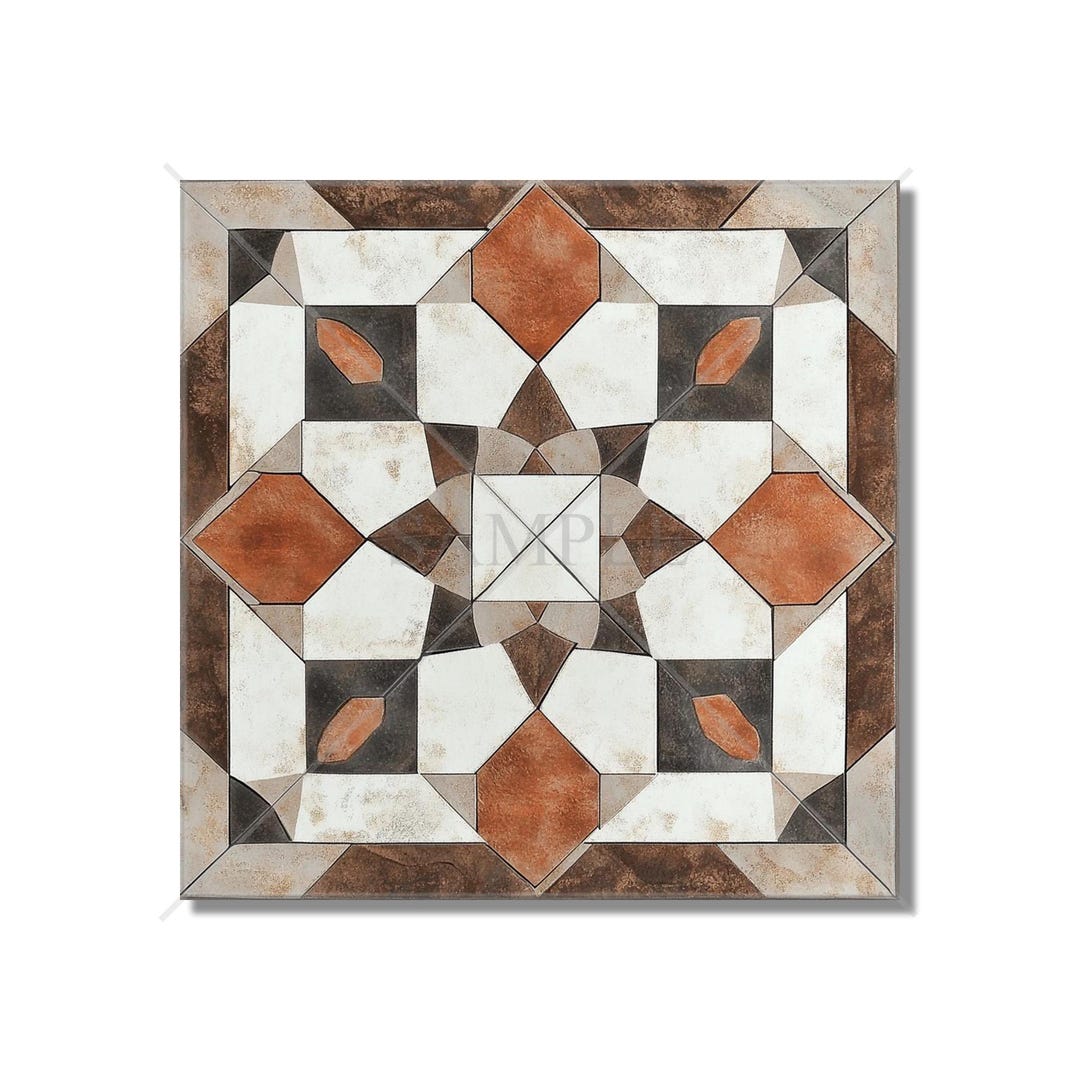 Mid-century Modern Design Tile Rust Copper Black Kitchen Backsplash ...