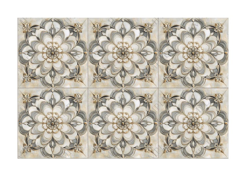 Vintage Beige Gray Ceramic Tile Patterned Kitchen Backsplash Tile ...