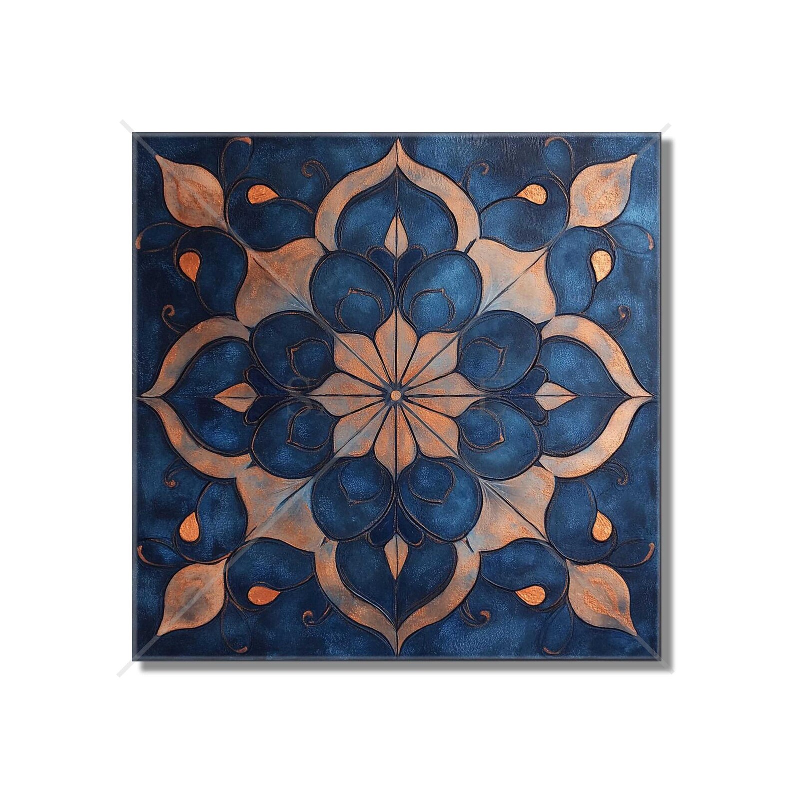 Dark Blue Patterned Ceramic Tile Kitchen Backsplash Tile Bathroom Wall ...