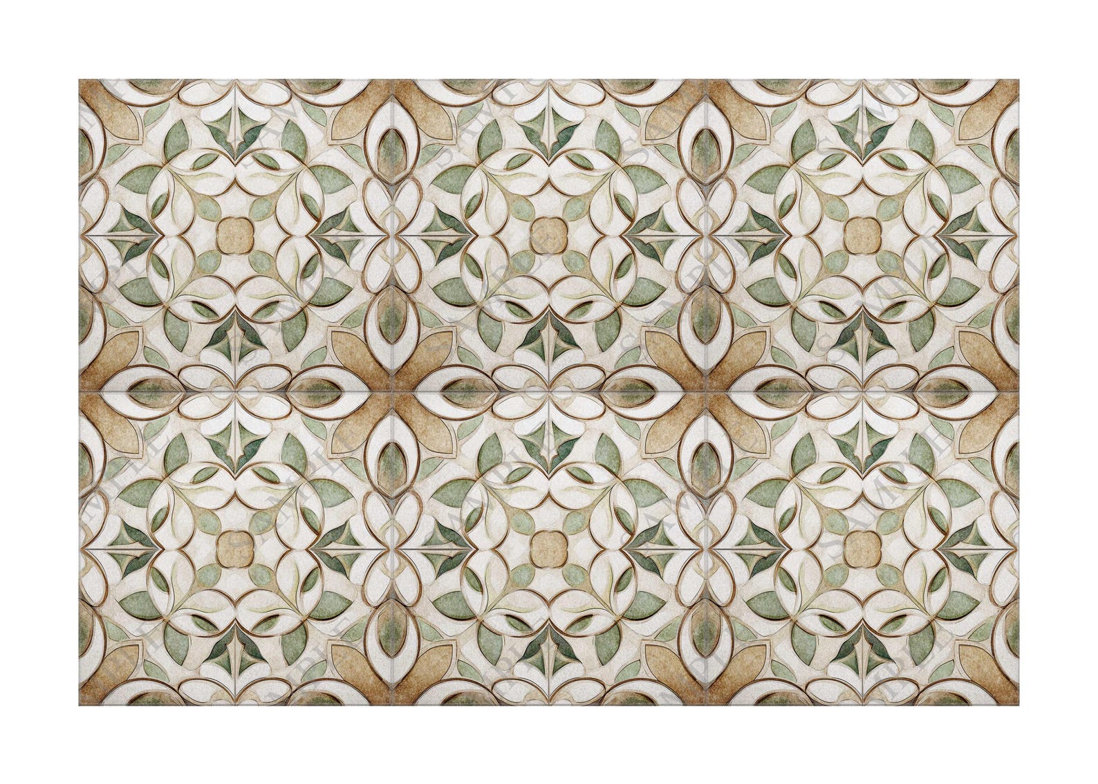 Ceramic Tile Green Patterned Vintage Design Kitchen Backsplash Tiles ...