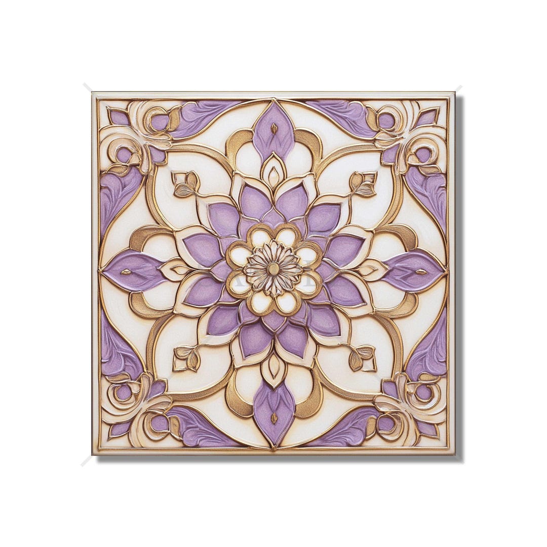 Lavender Patterned Backsplash Tile - Purple Kitchen Tile Patterned ...