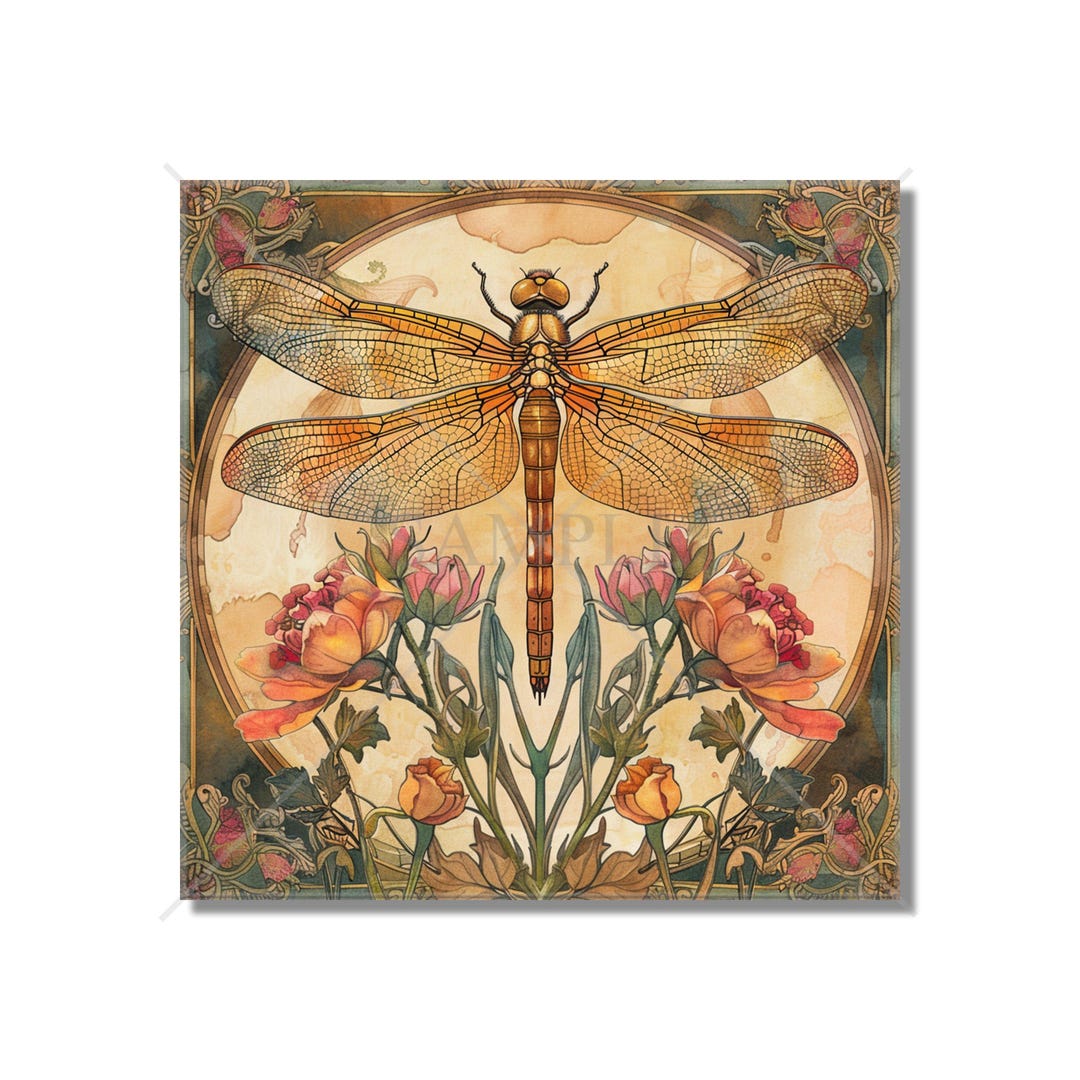 Vintage Dragonfly Design Ceramic Tile - Kitchen Backsplash Tile ...