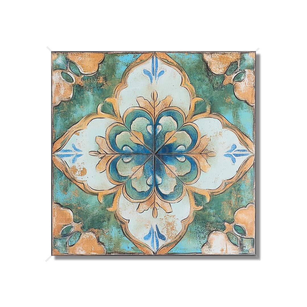 Mint Green Blue Copper Ceramic Tile - Vintage Moroccan Tile Design ...