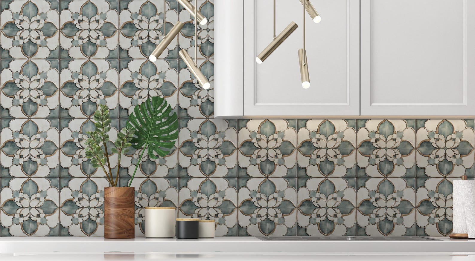 Blue Gray Ceramic Tile Patterned Vintage Tile Design Ceramic Tiles Blue ...