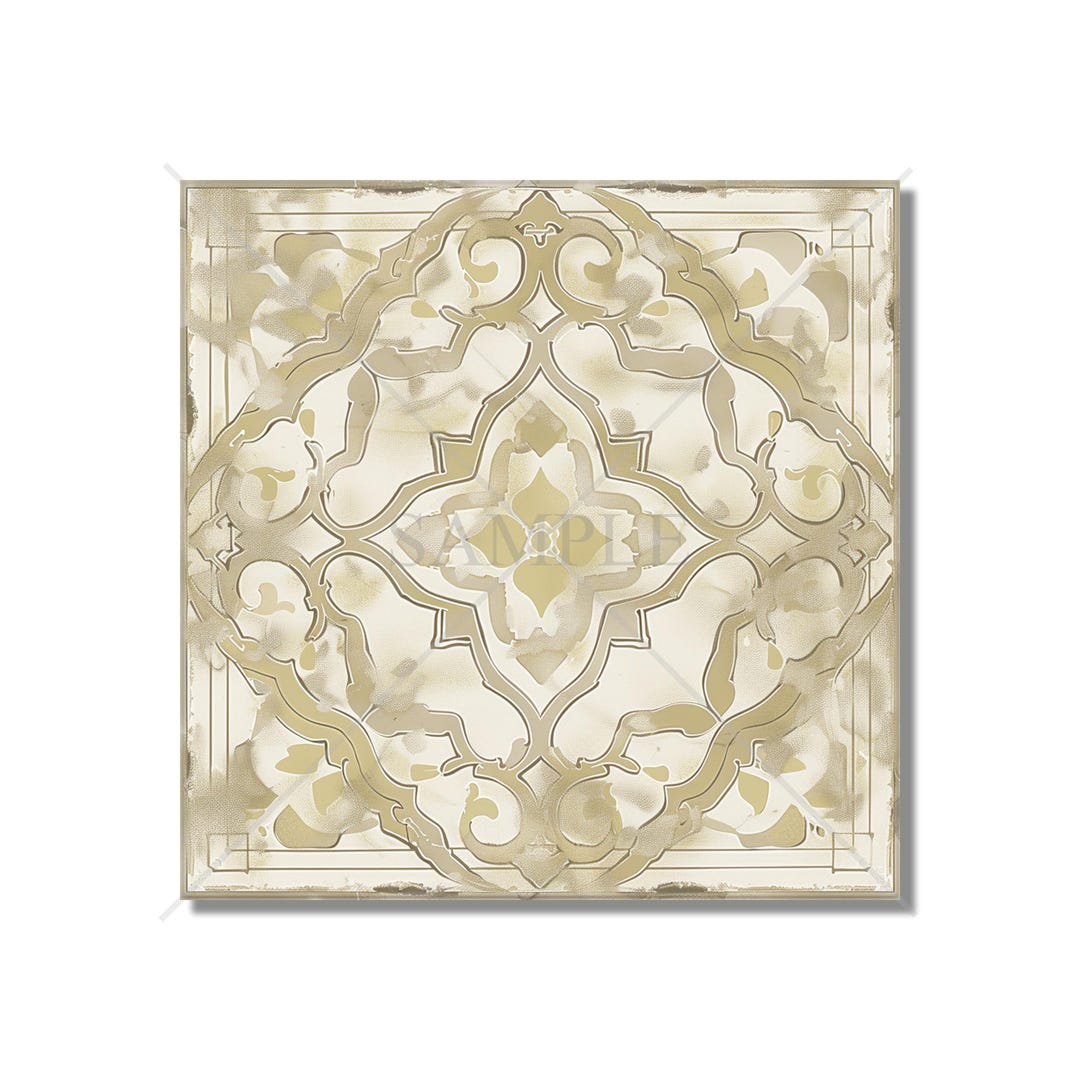 Tan Cream Beige Patterned Ceramic Tile - Kitchen Backsplash Tile ...