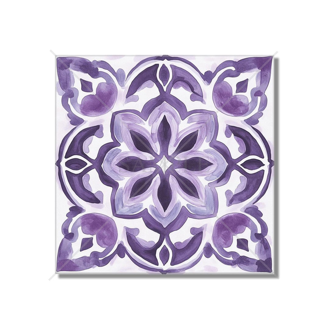 Lavender Purple Ceramic Tile - Patterned Purple Unique Kitchen ...