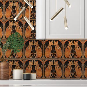Orange Cat Design Ceramic Tile - Kitchen Backsplash and Bathroom ...
