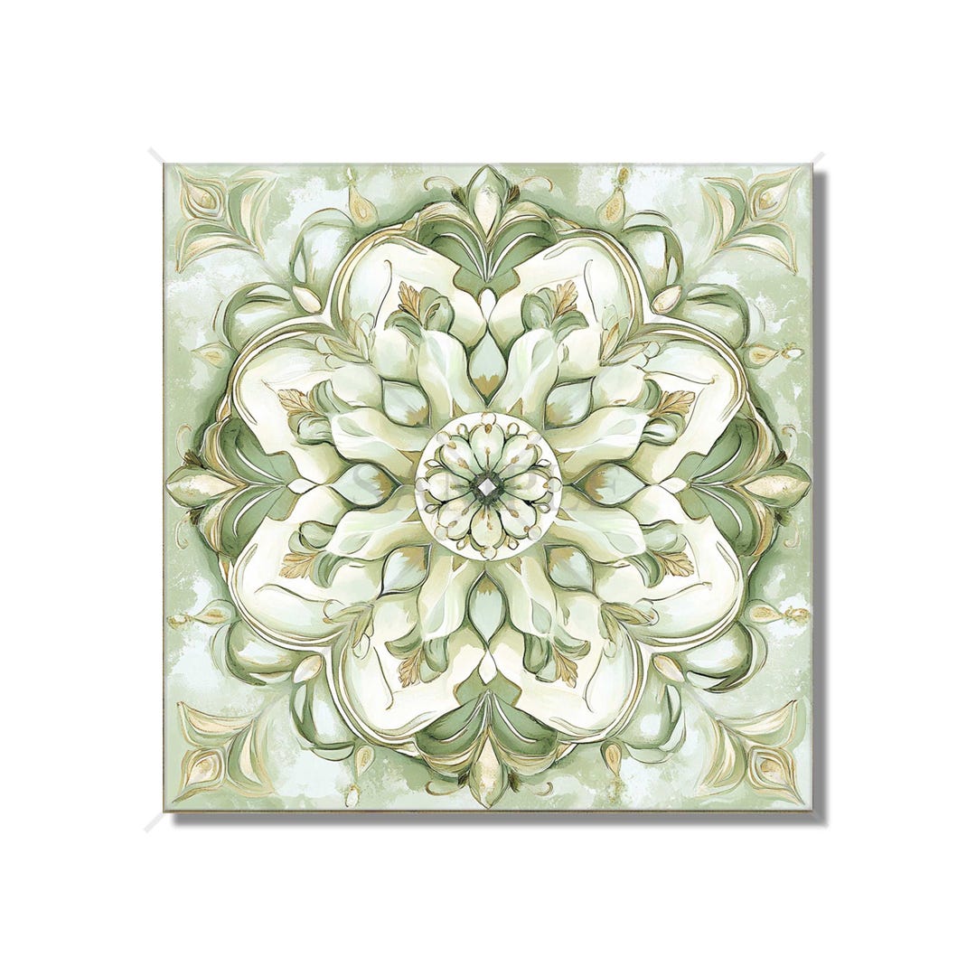 Light Green Ceramic Tile Vintage Design Tile - Light Green Kitchen ...