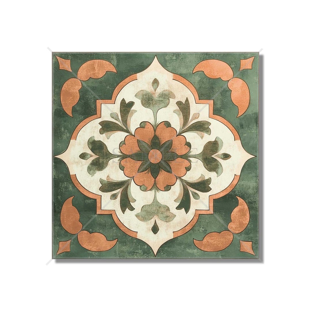 Green and Copper Ceramic Tiles - Unique Kitchen Backsplash Tile ...