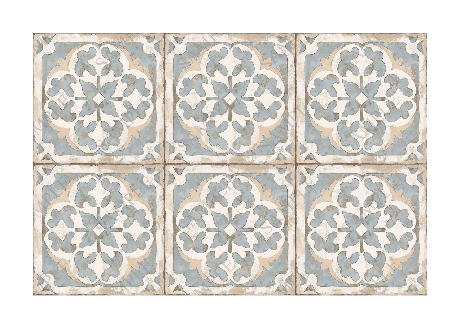 Antique Blue Beige Ceramic Tile Patterned Kitchen Backsplash Tiles ...