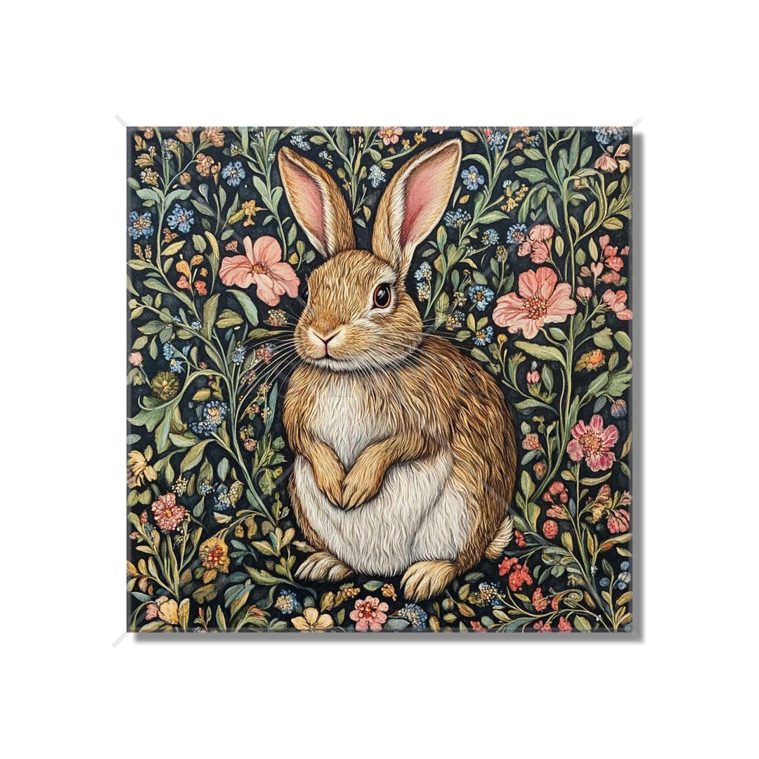 Decorative Rabbit Ceramic Tile Woodland Rabbit Ceramic Tile William ...