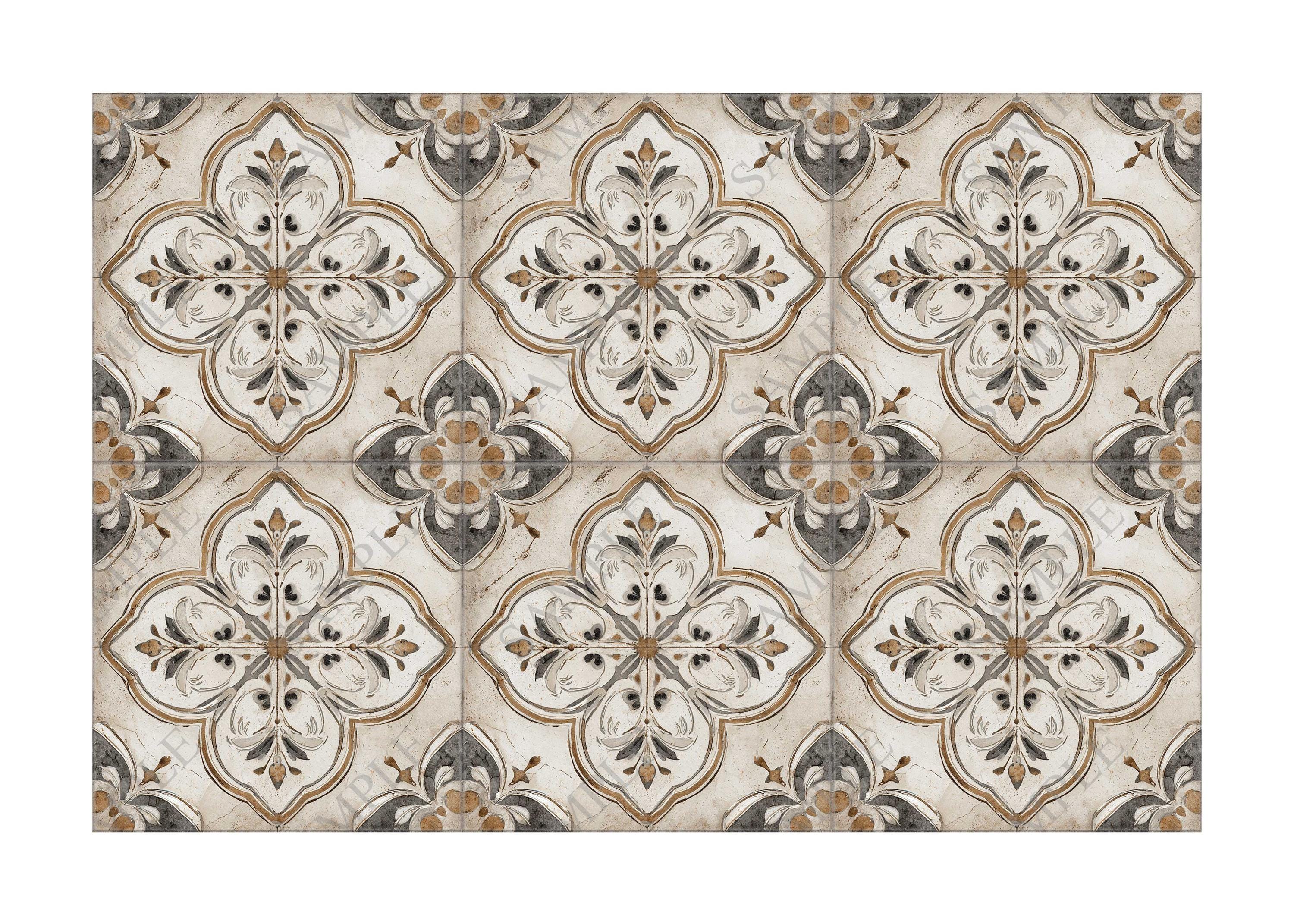 Ceramic Tile Antique Beige Gray Patterned Kitchen Backsplash Tile ...