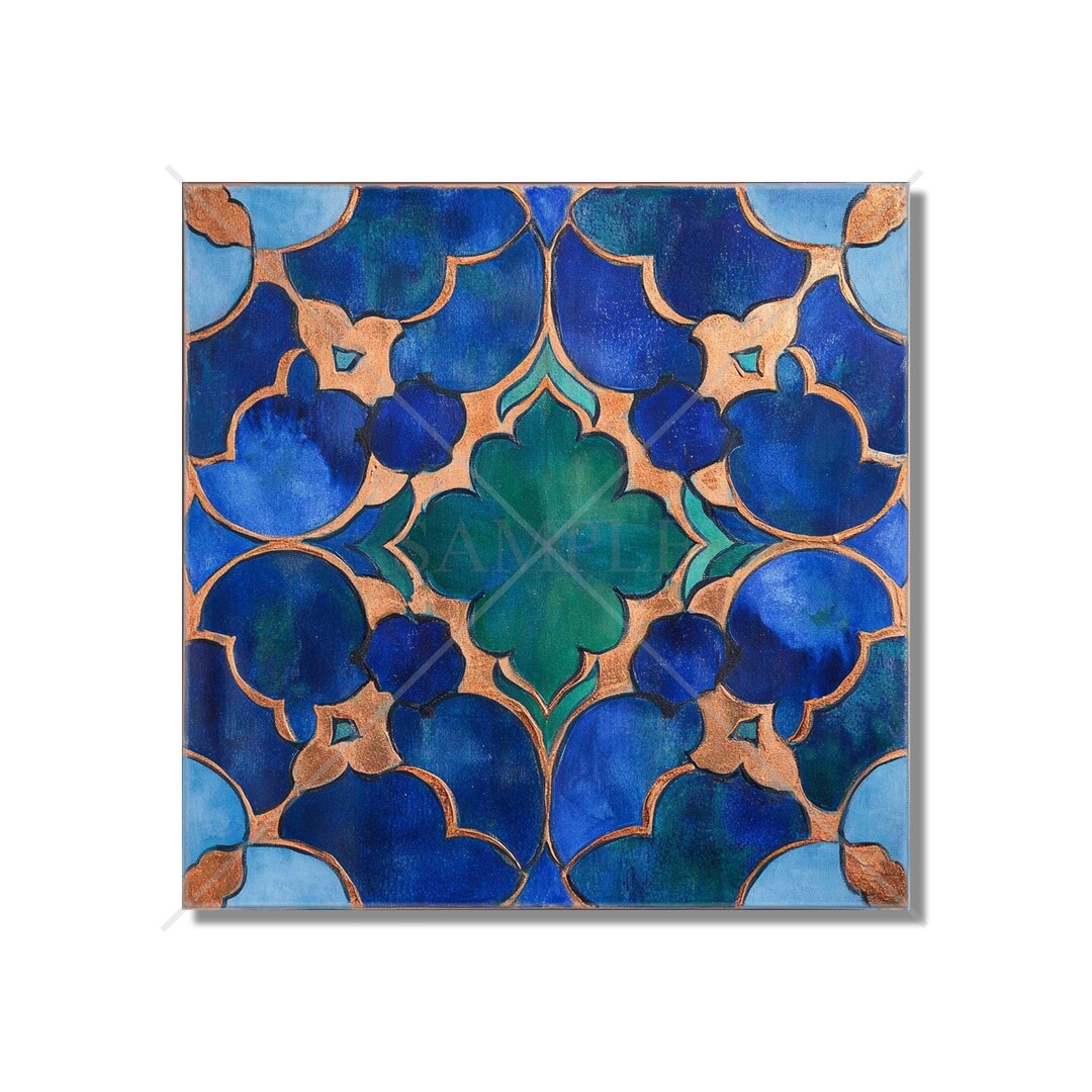 Blue Green Copper Ceramic Tile - Unique Blue Kitchen Backsplash Tile ...