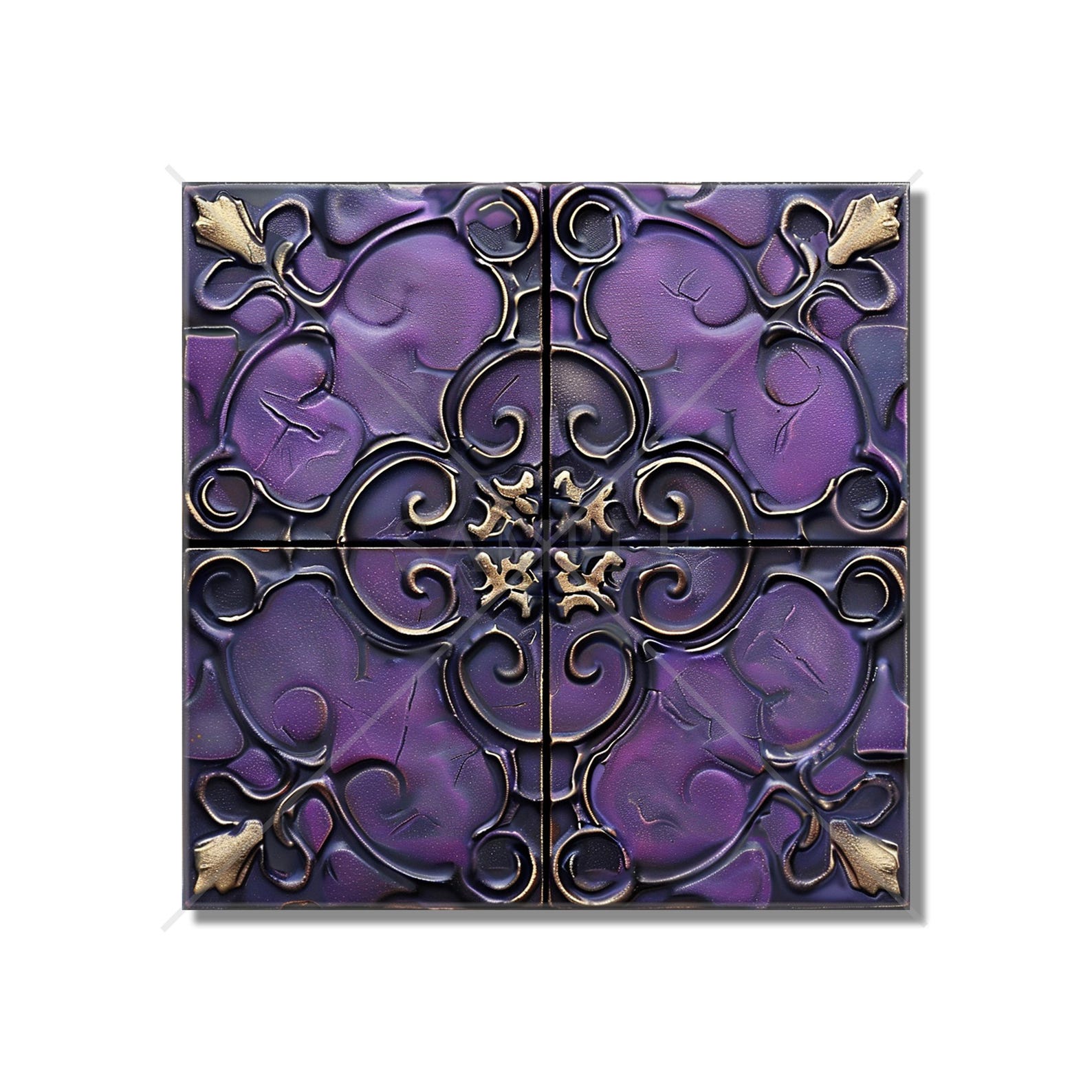 Purple Ceramic Tile - Purple Kitchen Backsplash Tile - Purple Bathroom ...