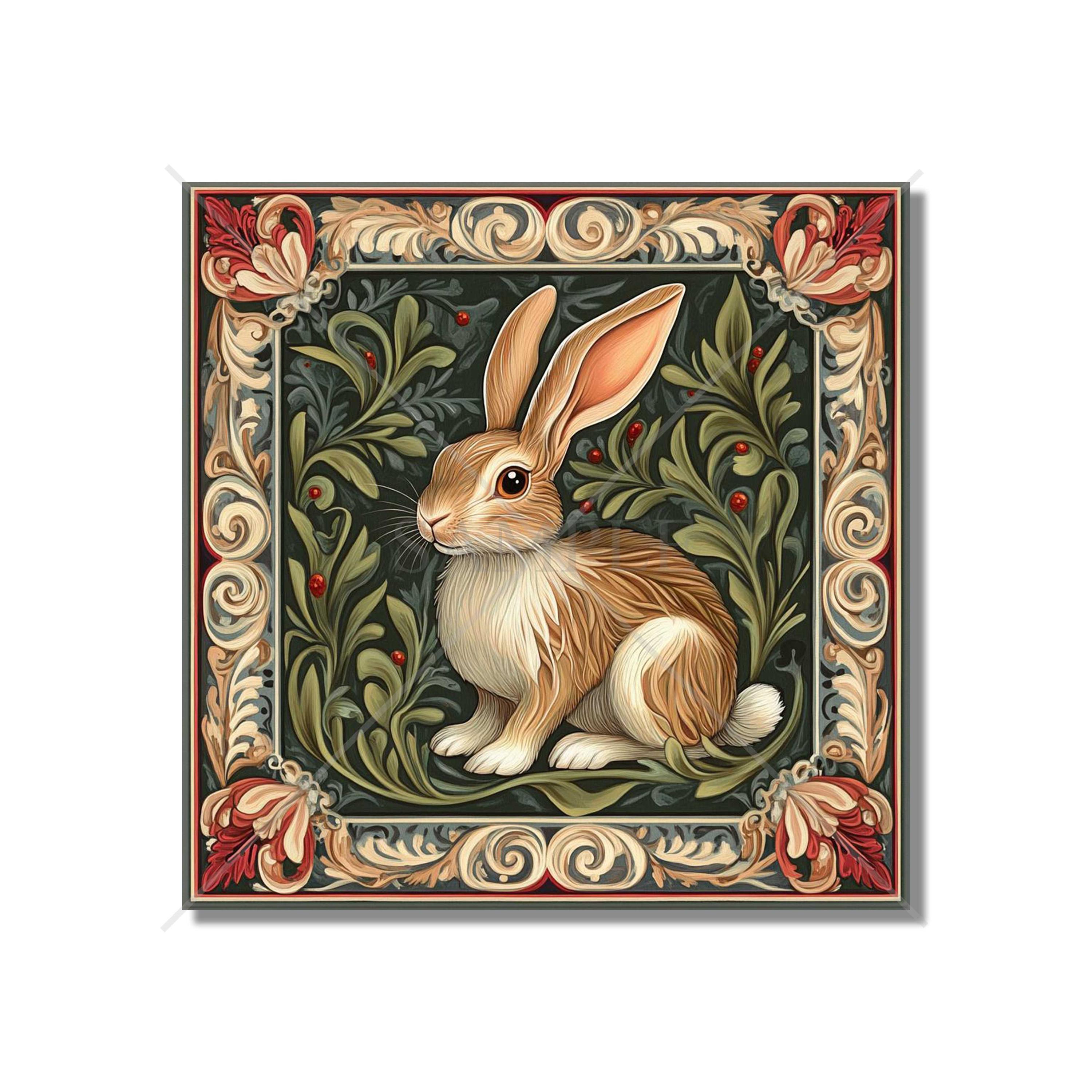 Bunny Rabbit Ceramic Tile Vintage Design Rabbit Ceramic Tile - Rabbit ...