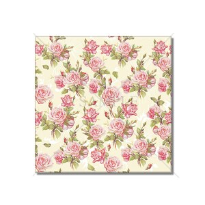 Shabby Chic Roses Design Ceramic Tile - Shabby Chic Floral Kitchen ...