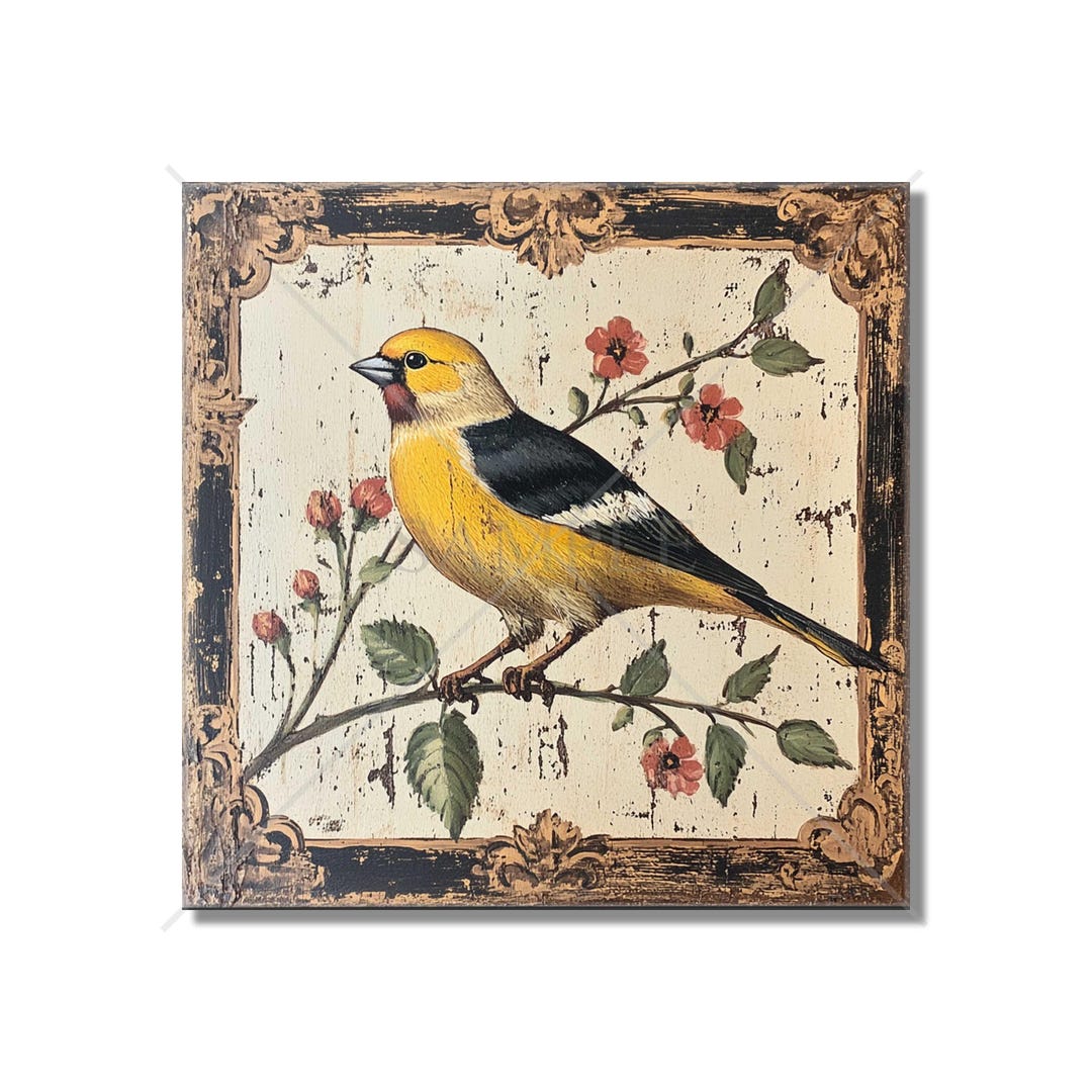Vintage Bird Design Ceramic Tile - Ceramic Tiles With Birds - Bird ...