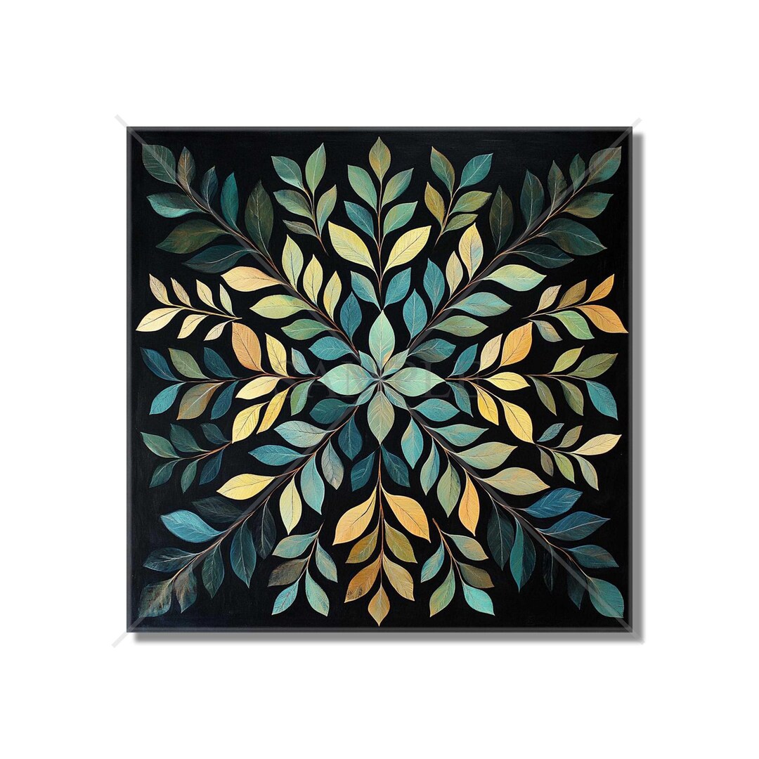 Green Leaves Botanical Ceramic Tile Patterned Kitchen Backsplash Tile ...