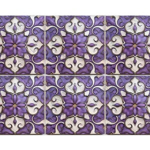 Purple Ceramic Tile - Purple Kitchen Backsplash Tile - Purple Bathroom ...