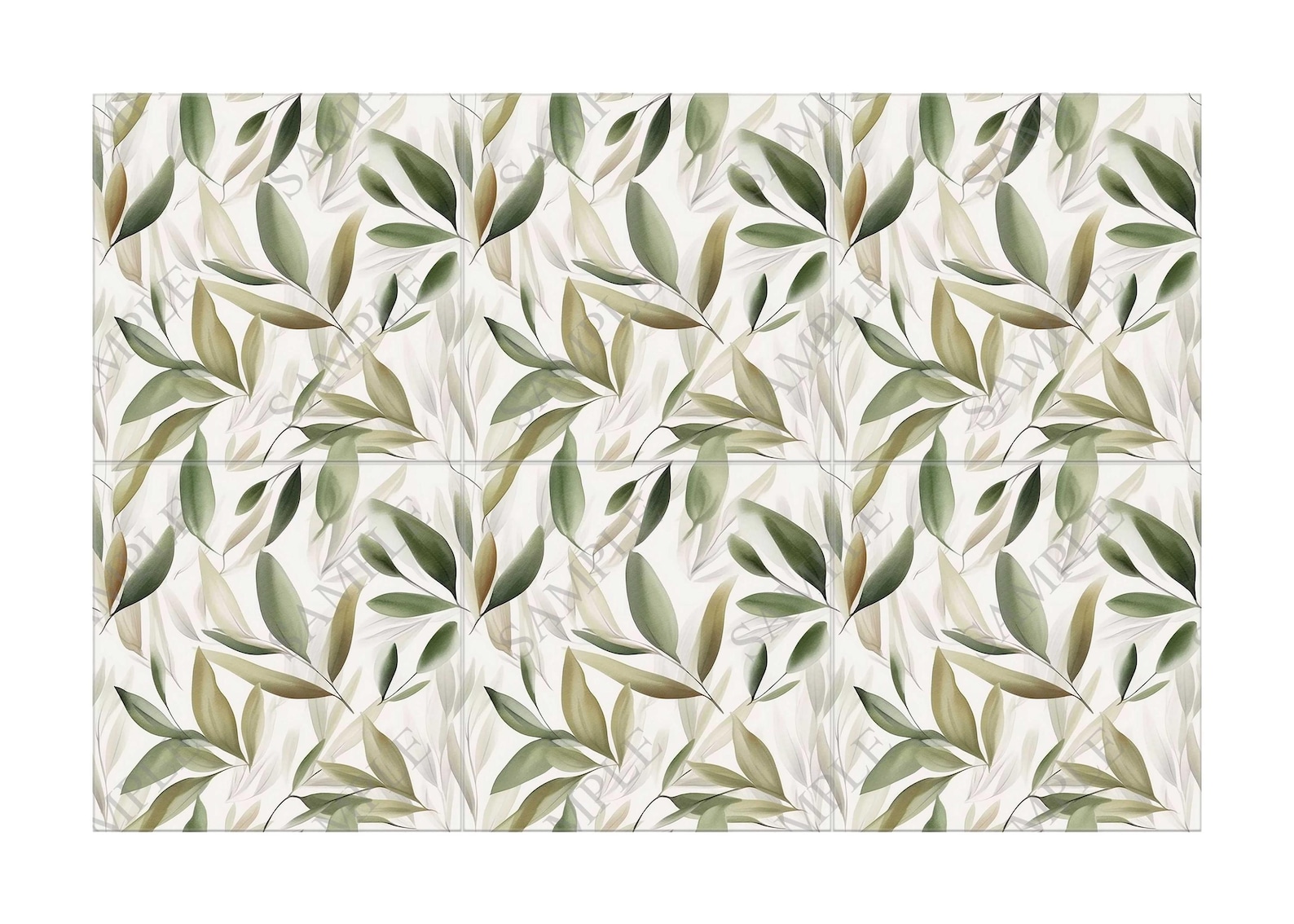 Botanical Leaves Ceramic Tile - Botanical Kitchen Backsplash Tile ...