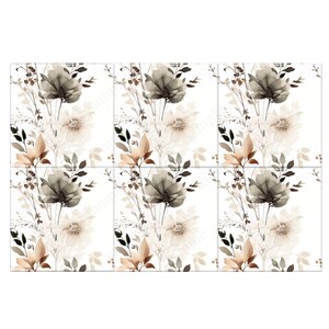 Botanical Floral Ceramic Tile Botanical Kitchen Backsplash Tile ...
