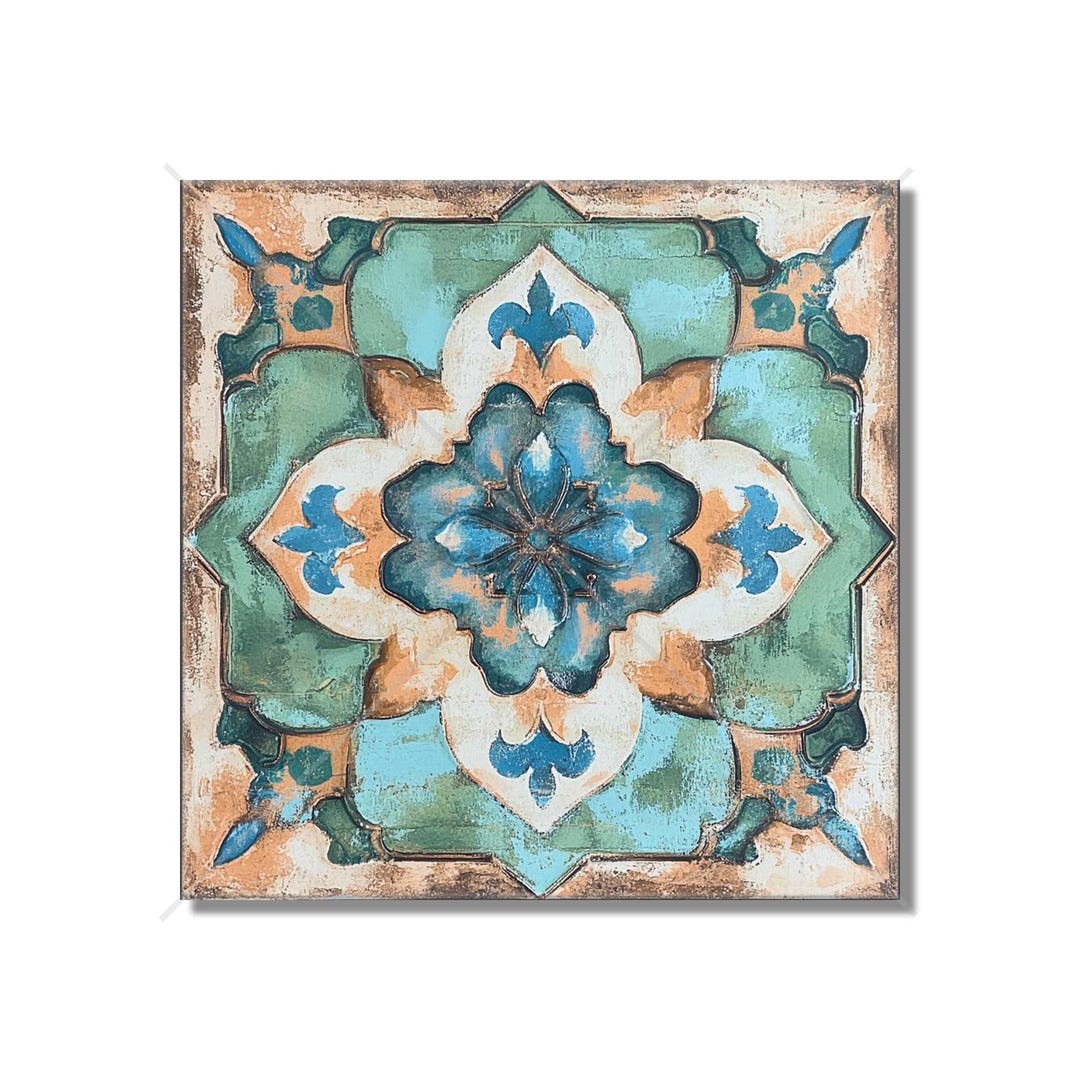 Mint Green Blue Copper Ceramic Tile - Vintage Moroccan Tile Design ...