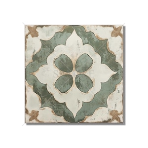 Ceramic Tile Sage Green Patterned Vintage Design Kitchen Backsplash ...