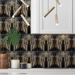 Art Deco Kitchen Backsplash Tile Vintage Art Deco Design Ceramic Tile ...