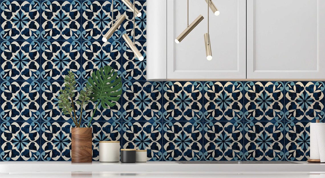 Dark Blue Ceramic Tile - Kitchen Backsplash Tile - Bathroom Wall Tile ...