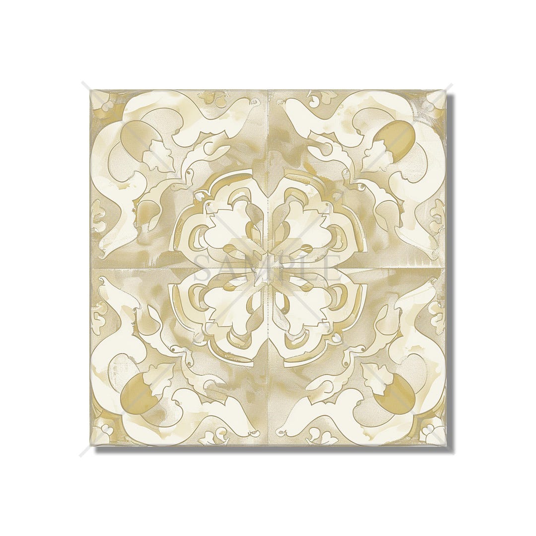 Tan Cream Beige Patterned Ceramic Tile - Kitchen Backsplash Tile ...