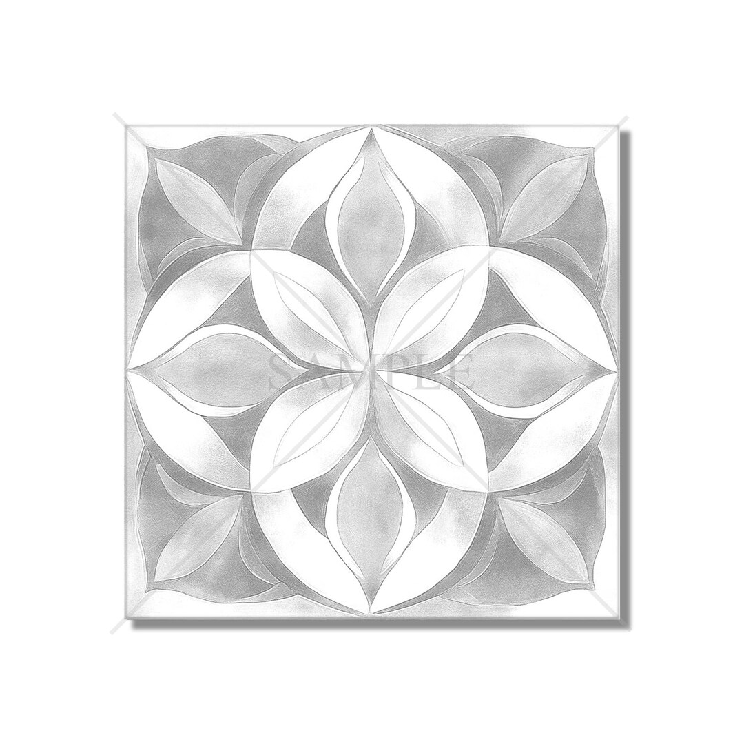 Ceramic Tile Gray Patterned Vintage Design Gray Ceramic Tiles - Gray ...