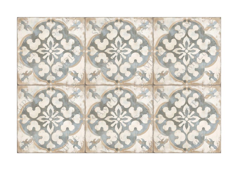Antique Blue Beige Ceramic Tile Patterned Kitchen Backsplash Tiles ...