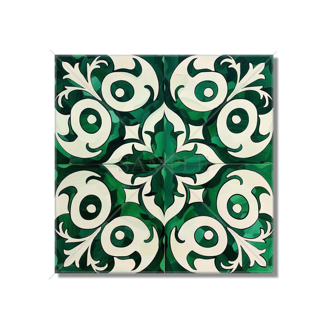 Emerald Green Ceramic Tile - Patterned Kitchen Backsplash Tile ...