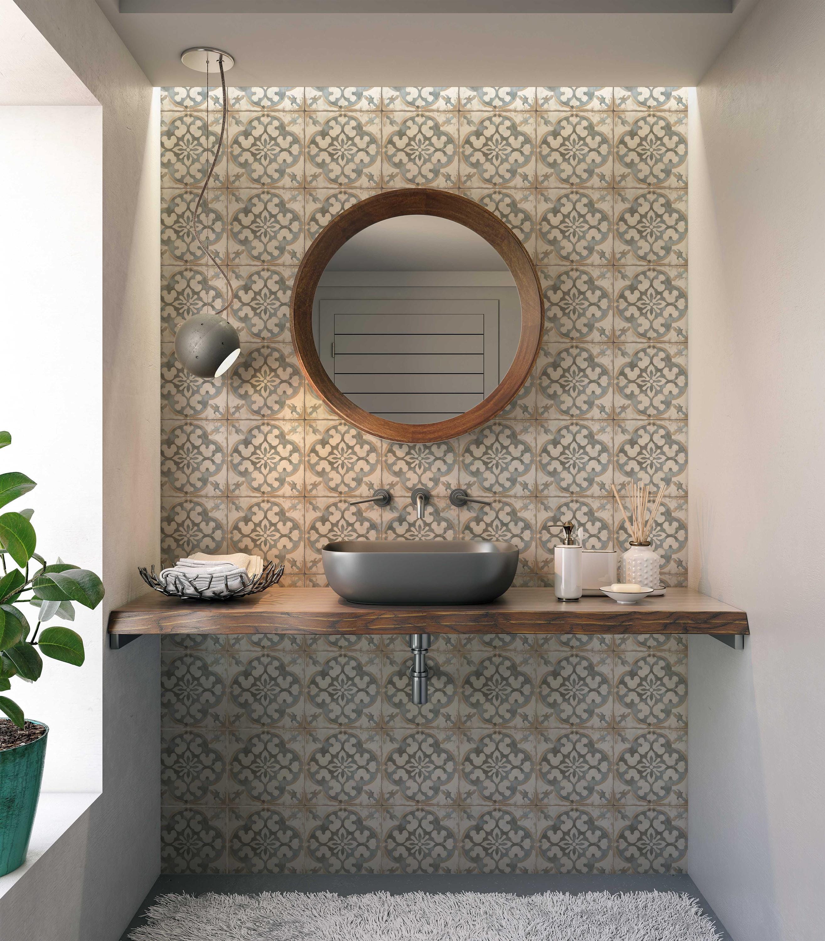Antique Blue Beige Ceramic Tile Patterned Kitchen Backsplash Tiles ...