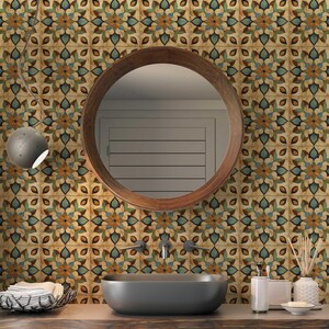 Tan Blue Ceramic Tile - Kitchen Tile - Unique Backsplash Tile ...