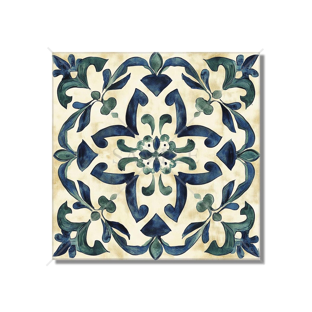 Blue and Green Ceramic Tile - Unique Kitchen Backsplash Tile -blue ...