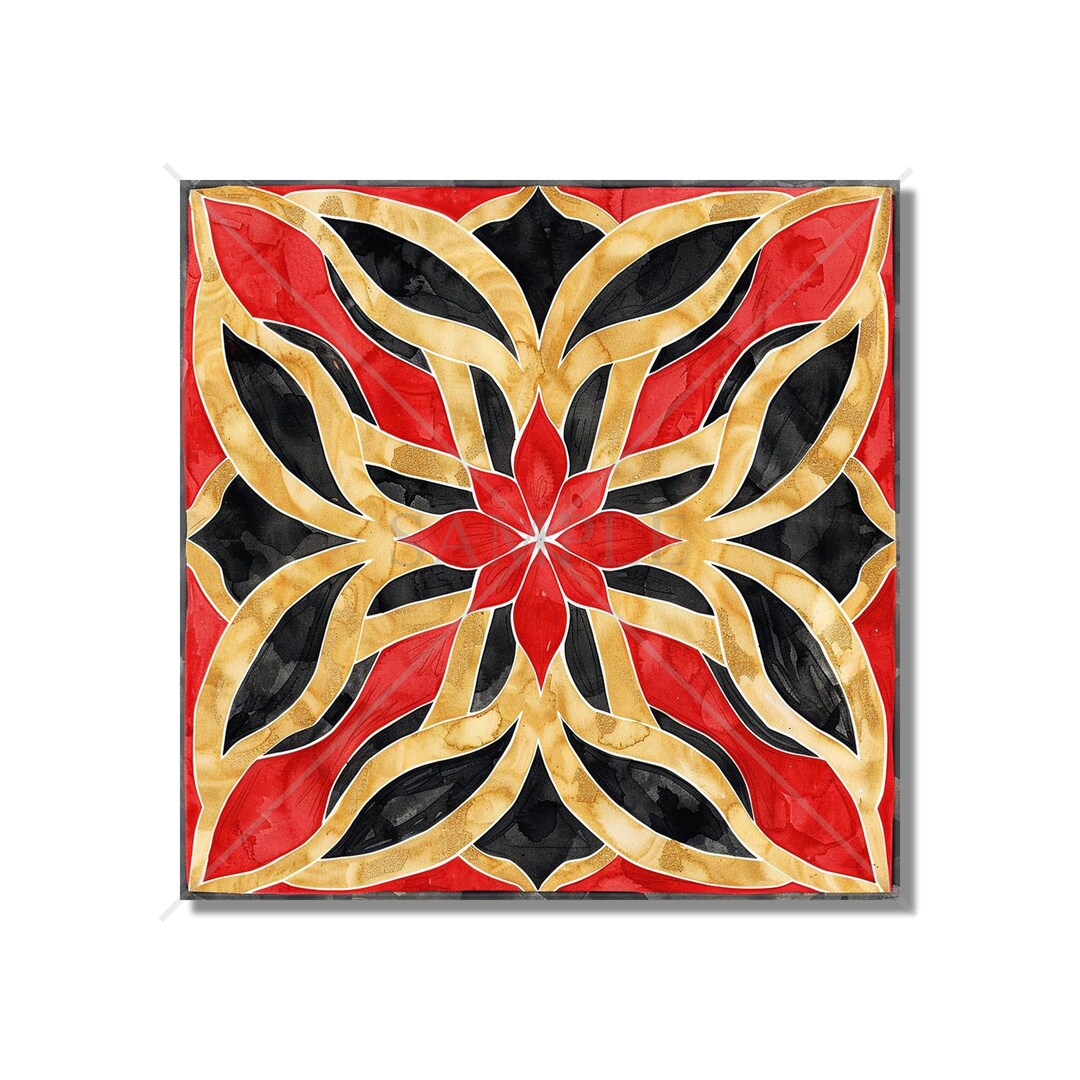 Red Patterned Ceramic Tile - Red Kitchen Backsplash Tile - Red Bathroom ...