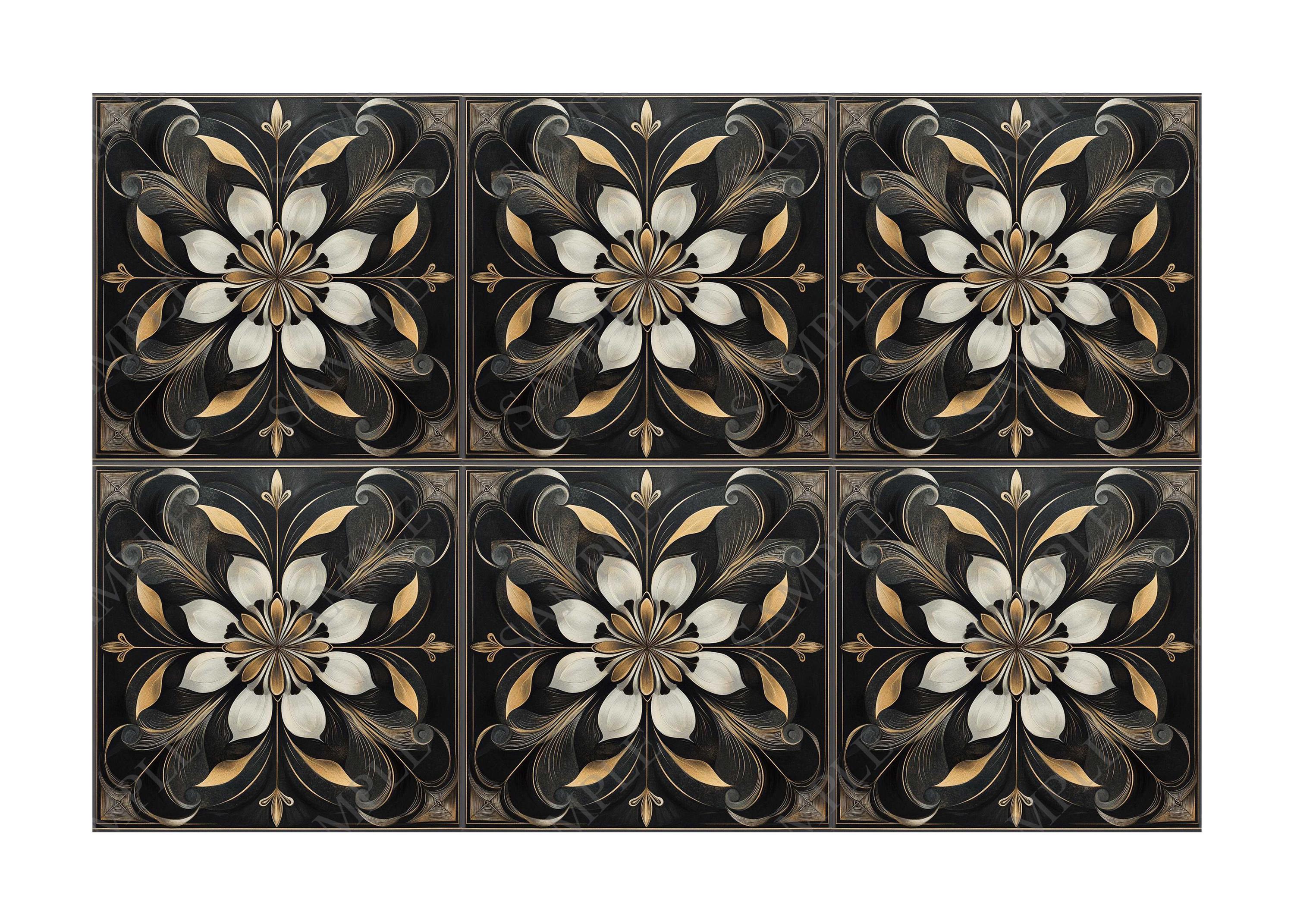 Moody Black and Brown Ceramic Tile - Patterned Kitchen Backsplash Tile ...