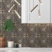 Gray Floral Ceramic Tile - Tile With Flowers Kitchen Backsplash Tile ...