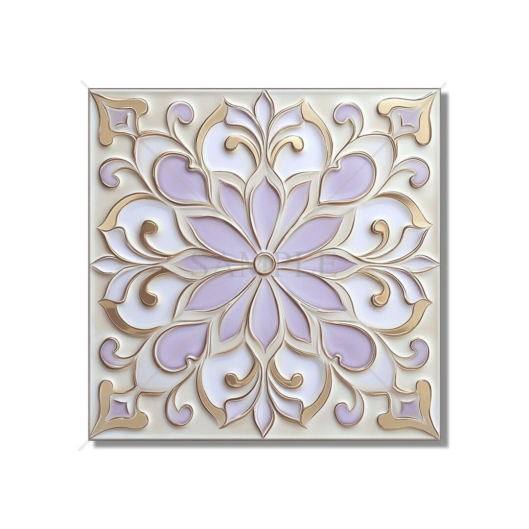 Lavender Patterned Backsplash Tile - Purple Kitchen Tile Patterned ...