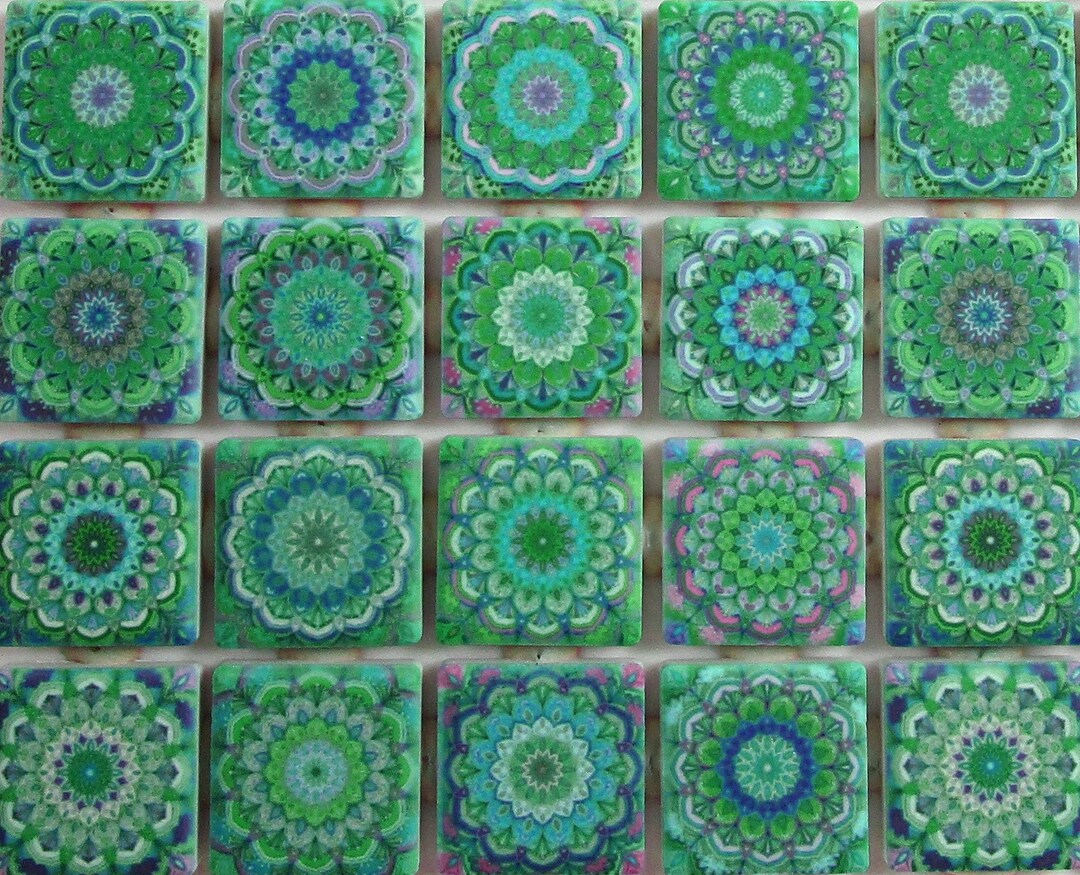 Mixed Green Moroccan Medallions Mosaic Tile Ceramic Mosaic Tiles ...