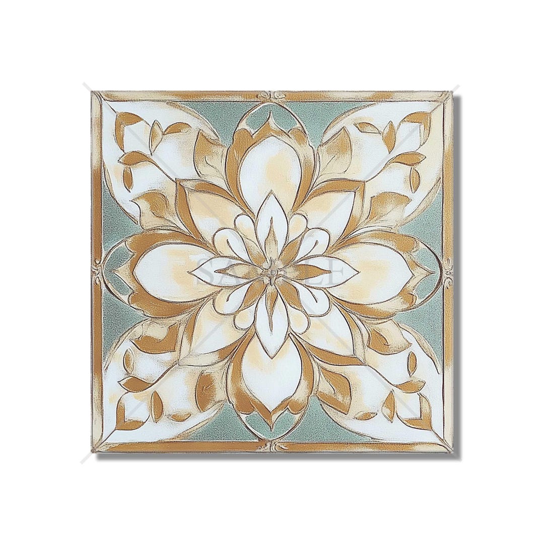 Ceramic Tile Blue Green White Tan Patterned Kitchen Backsplash Tiles ...