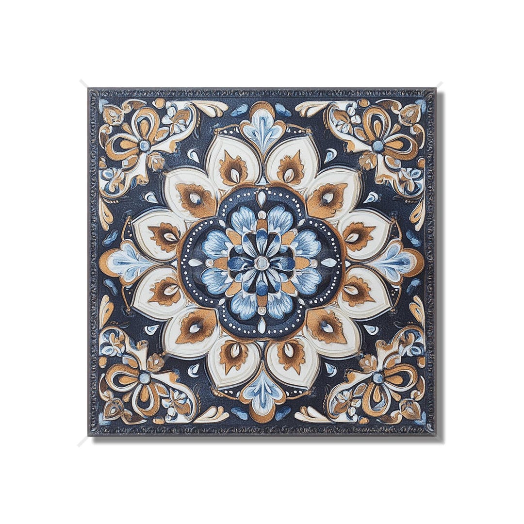 Dark Blue Ceramic Tile Vintage Design Kitchen Backsplash Tile - Dark ...