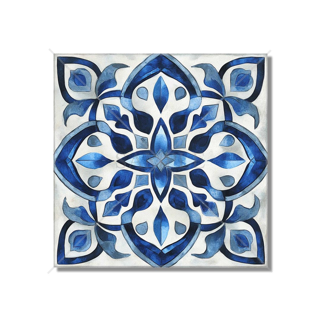 Blue Gray Ceramic Tile - Vintage Moroccan Tile Design - Kitchen ...