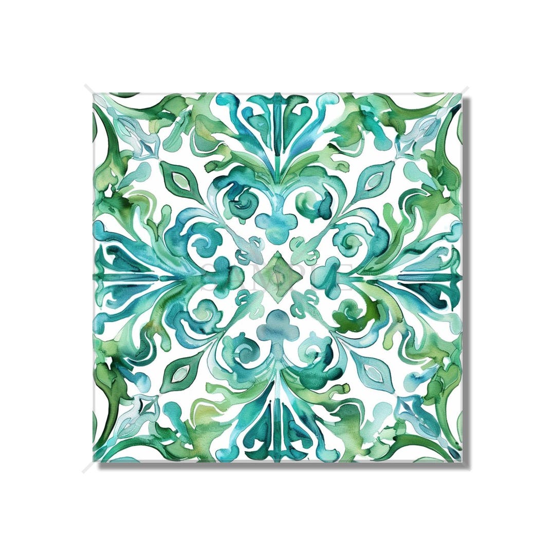 Ceramic Tile Blue and Green Decorative Ceramic Tile Kitchen Backsplash ...